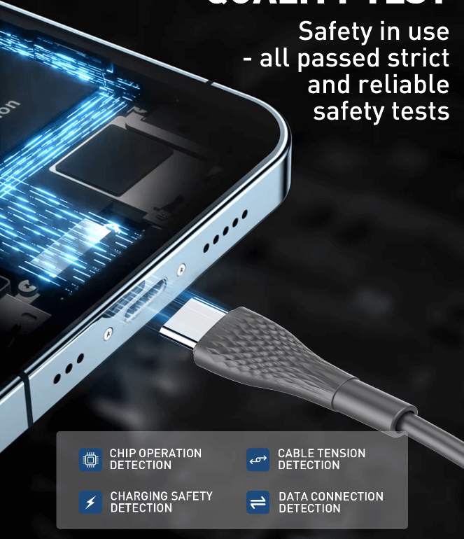 Cable usb-c a usb-c 65w 1metro - Techline507